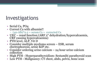 Hypercalcaemia (Case Presentation) | PPT