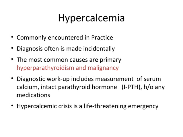 Hypercalcemia | PPT