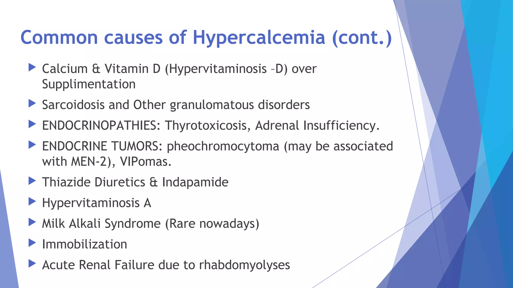Hypercalcemia | PPT | Endocrine and Metabolic Diseases | Diseases and ...