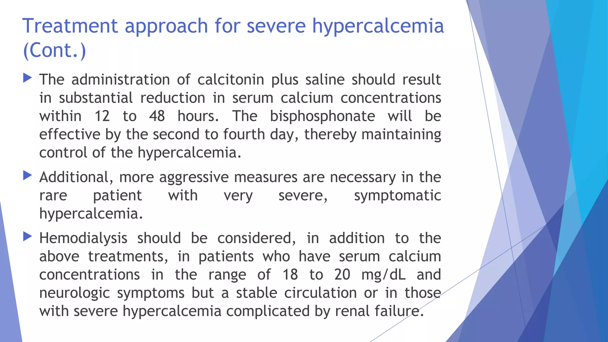 Hypercalcemia | PPT | Endocrine and Metabolic Diseases | Diseases and ...