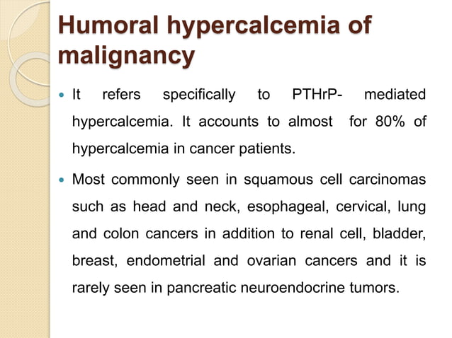 HYPERCALCEMIA ASSOCIATED WITH MALIGNANCY.pptm (2).pptx | Endocrine and ...