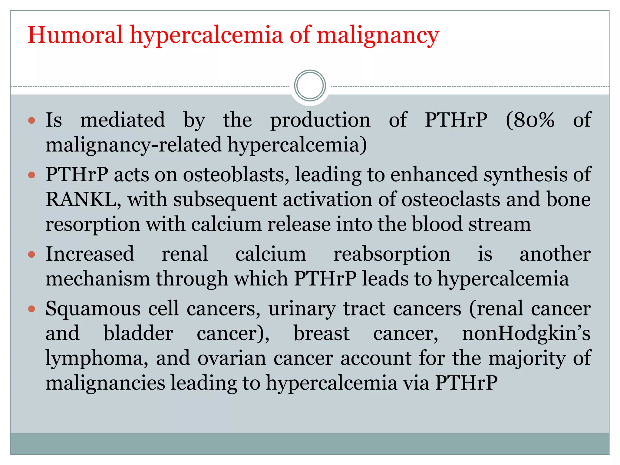 Hypercalcemia in malignancy | PPTX