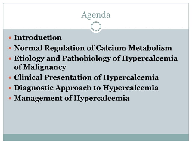 Hypercalcemia in malignancy | PPTX | Endocrine and Metabolic Diseases | Diseases and Conditions