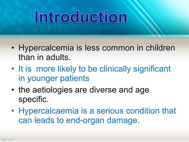 Hypercalcemia in children and adolescent | PPT | Endocrine and Metabolic Diseases | Diseases and ...