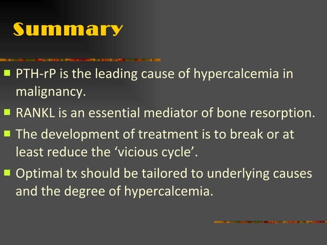 Hypercalcemia of malignancy | PPT | Endocrine and Metabolic Diseases | Diseases and Conditions
