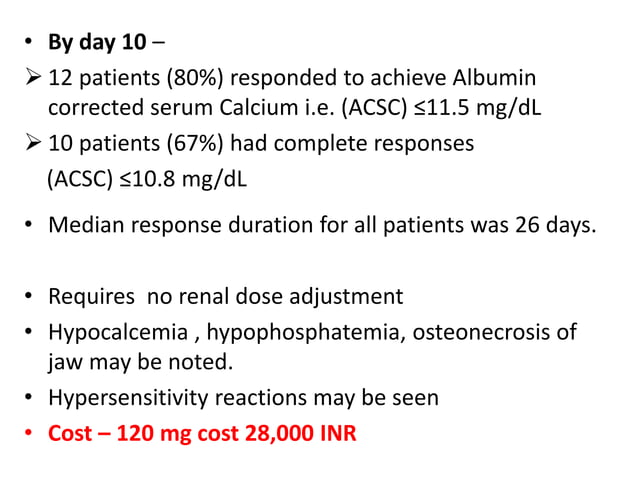 Hypercalcemia of malignancy novel management therapy | PPT