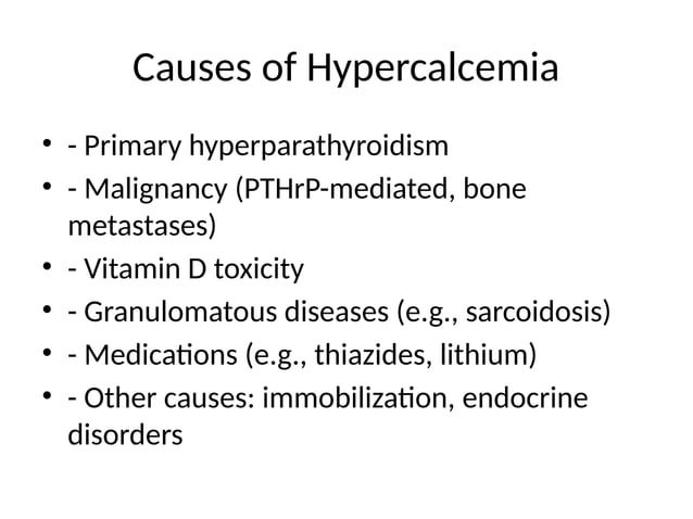 Hypercalcemia presentation in a nutshell | PPTX