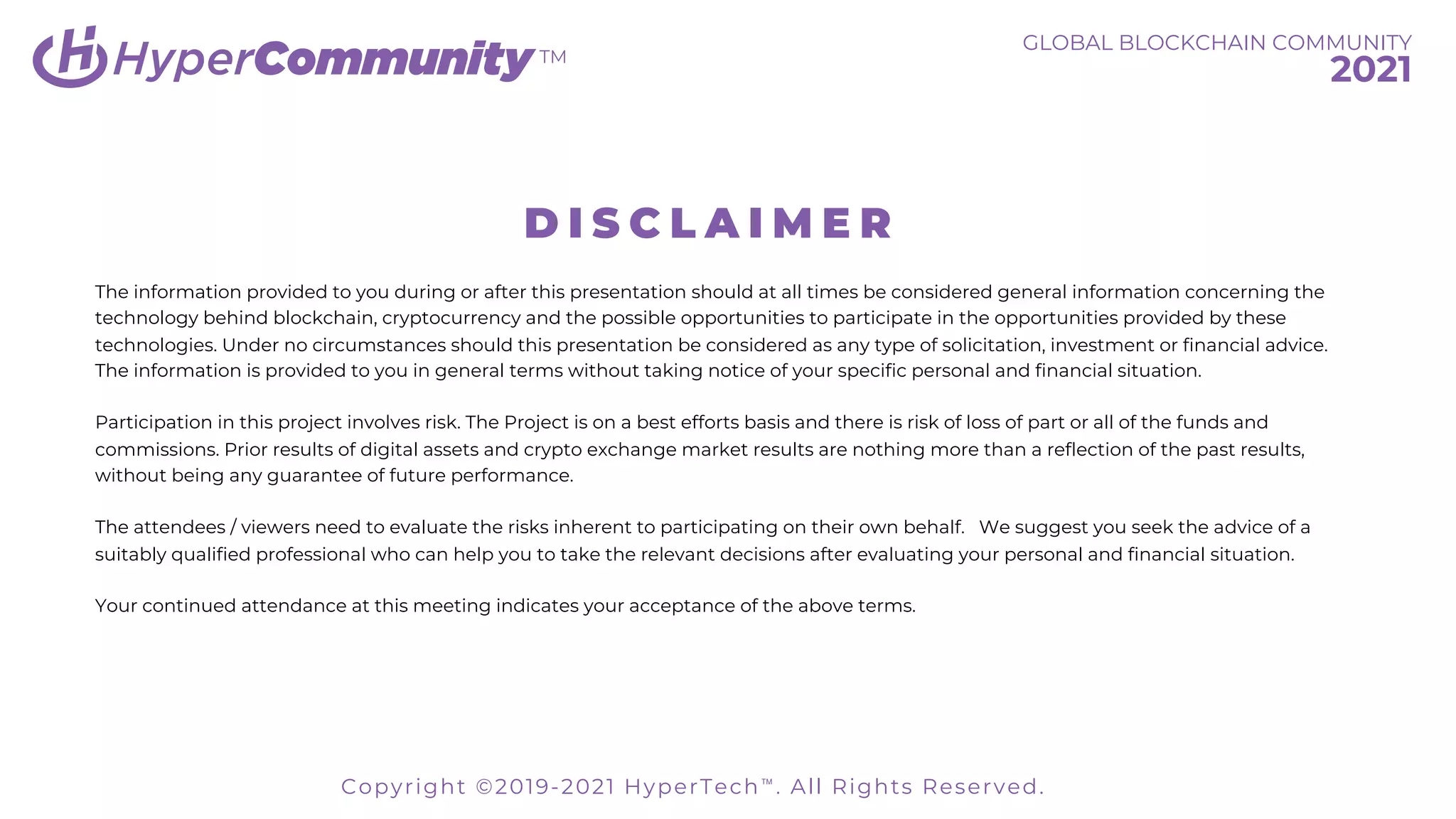 Hyper community shortoverview-2021 | Blockchain DeFi Ecosystem | PPT
