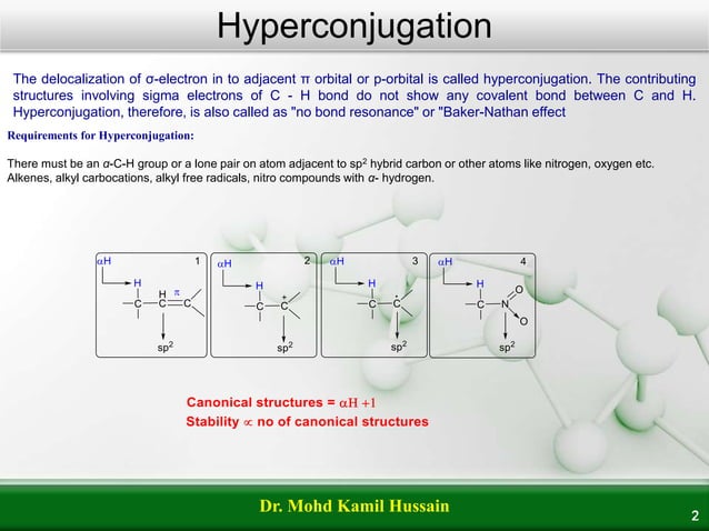 Hyperconjugation | PPT | Chemistry | Science
