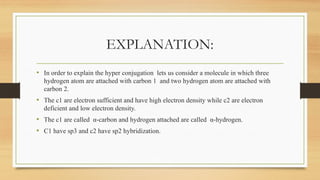 HYPERCONJUGATION PowerPoint slide useful for first prof | PPTX
