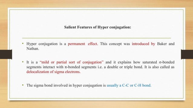 HYPERCONJUGATION PowerPoint slide useful for first prof | PPTX