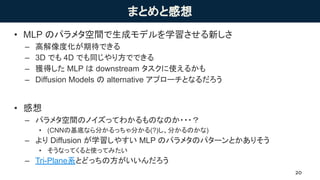 【DL輪読会】HyperDiffusion: Generating Implicit Neural Fields withWeight-Space Diffusion | PPT