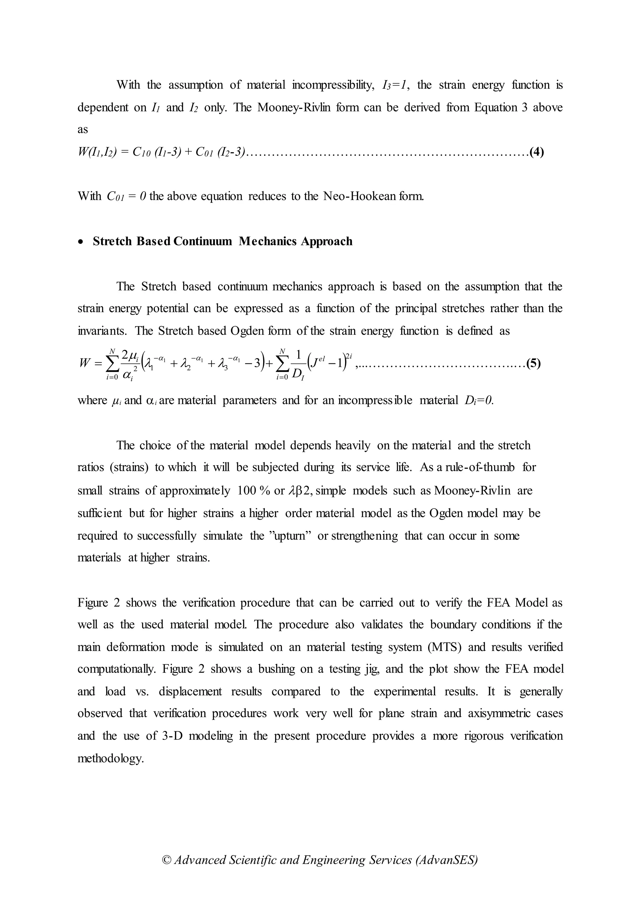Hyperelastic material models in finite element analysis of polymers | DOCX