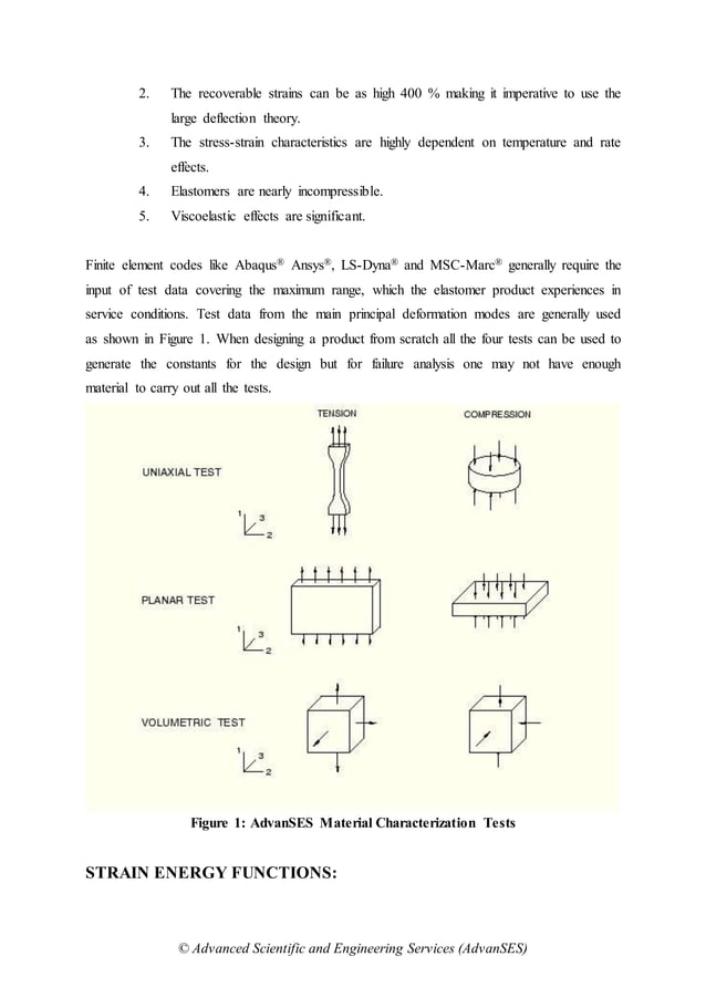 Hyperelastic material models in finite element analysis of polymers | DOCX