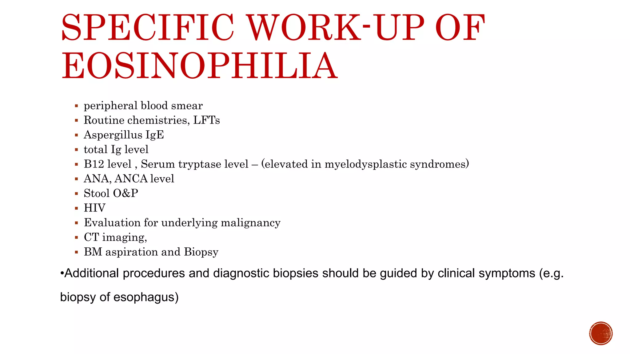 Hypereosinophilia overview - pediatric resident | PPTX