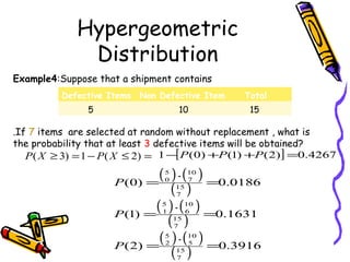 Hypergeometric distribution | PPT