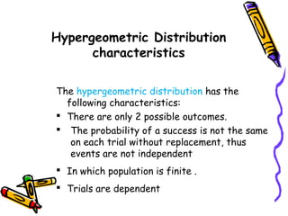 Hypergeometric distribution | PPT