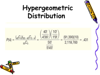 Hypergeometric distribution | PPT