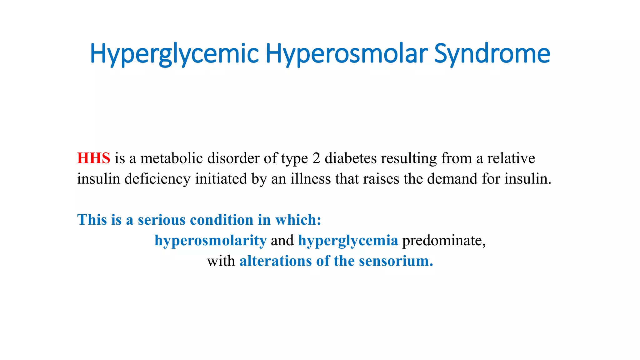 Hyperglycemic hyperosmolar syndrome for nursing | PDF