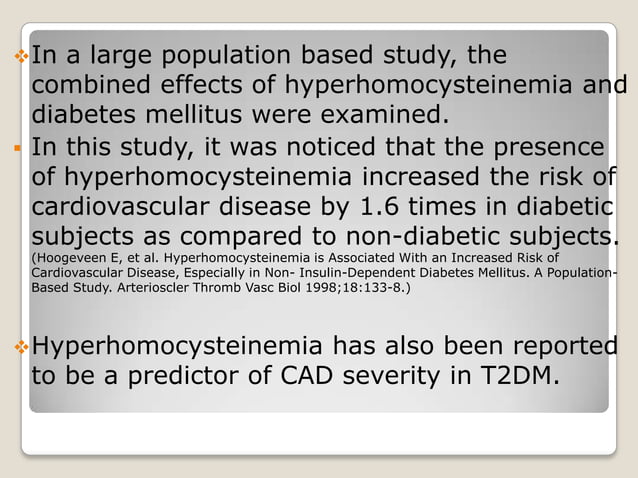 Hyperhomocysteinemia and its implications in atherosclerosis ppt copy ...