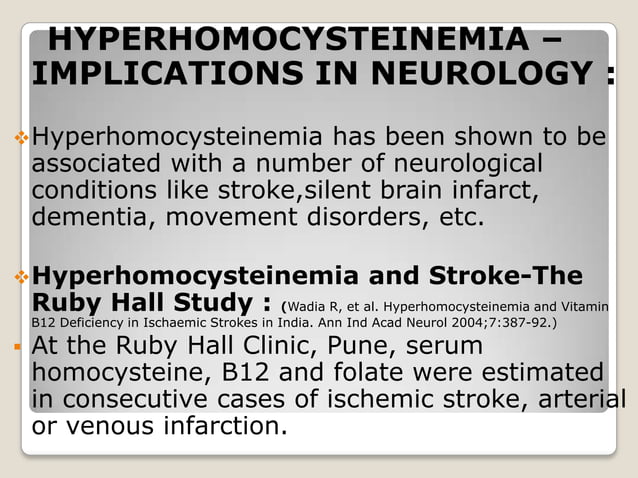 Hyperhomocysteinemia and its implications in atherosclerosis ppt copy ...