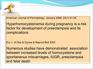 Hyperhomocysteinemia in pregnancy fin (1) | PPT