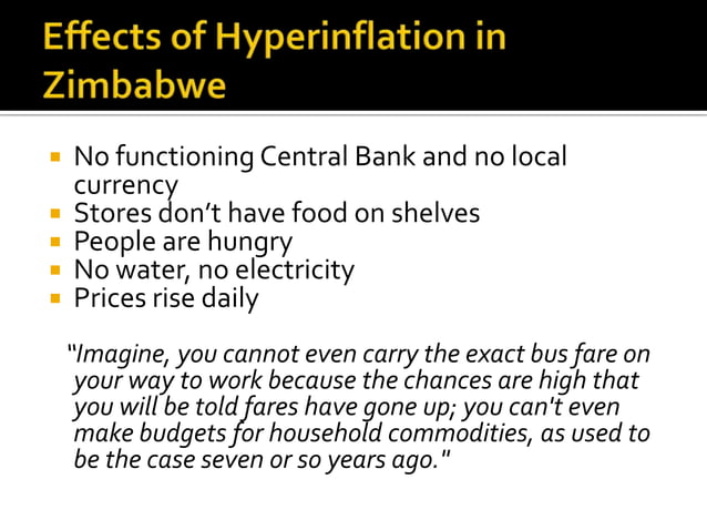 Hyperinflation in zimbabwe | PPTX