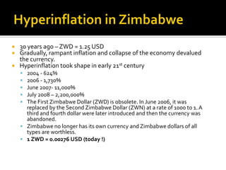 Hyperinflation in zimbabwe | PPTX
