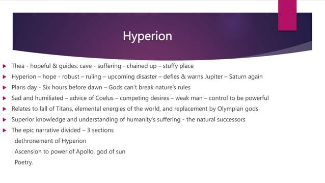 Hyperion the fragment and dreamy visions | PPT