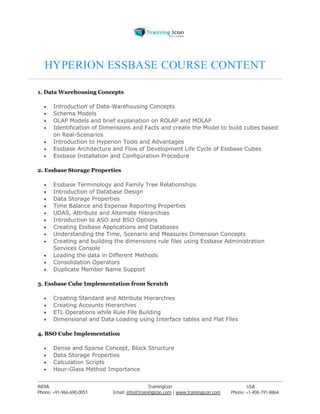 HYPERION ONLINE TRAINING | PDF
