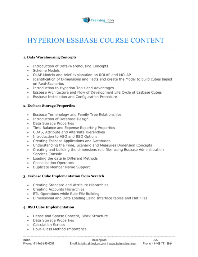 HYPERION ONLINE TRAINING | PDF