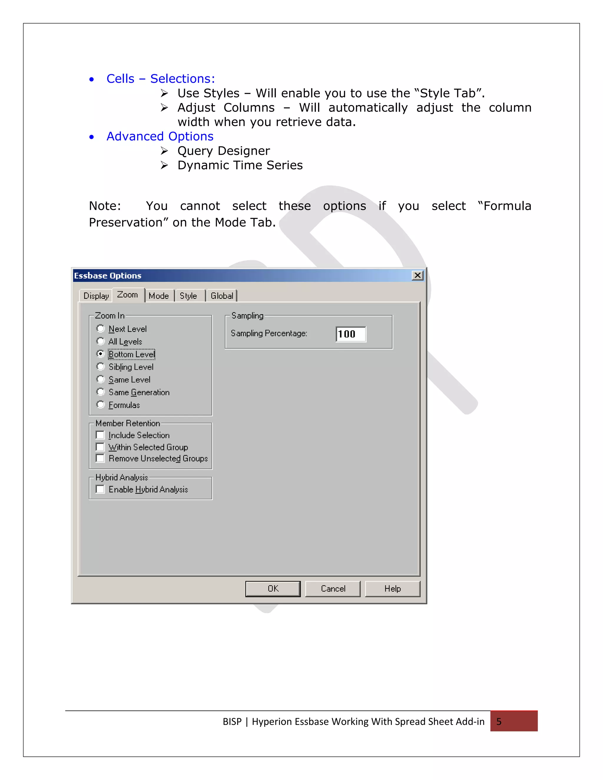 Hyperion essbase working with spread sheet | PDF