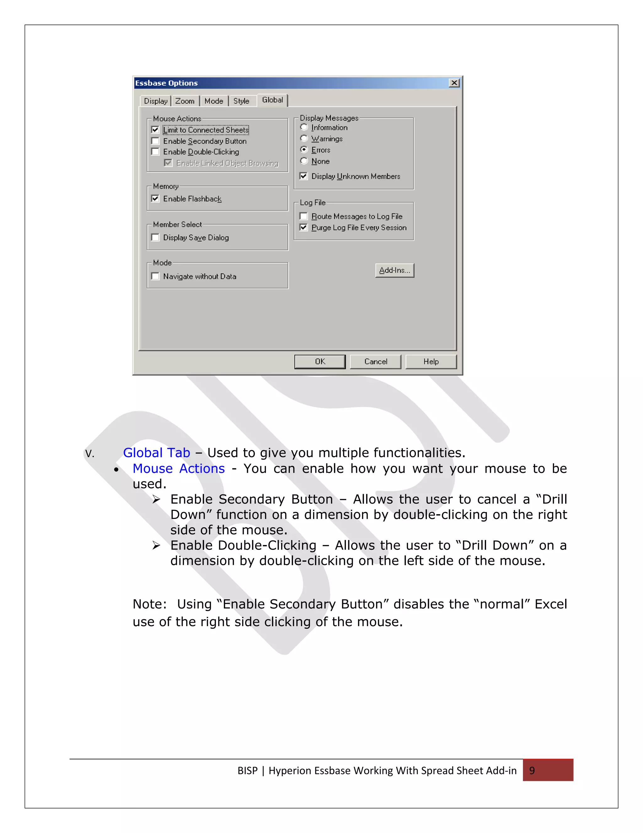 Hyperion essbase working with spread sheet | PDF