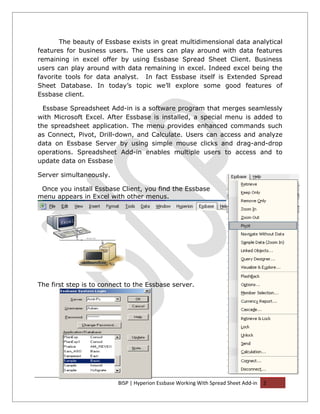 Hyperion essbase working with spread sheet | PDF