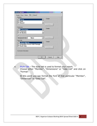 Hyperion essbase working with spread sheet | PDF