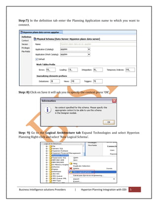 Hyperion planning integration with odi | PDF