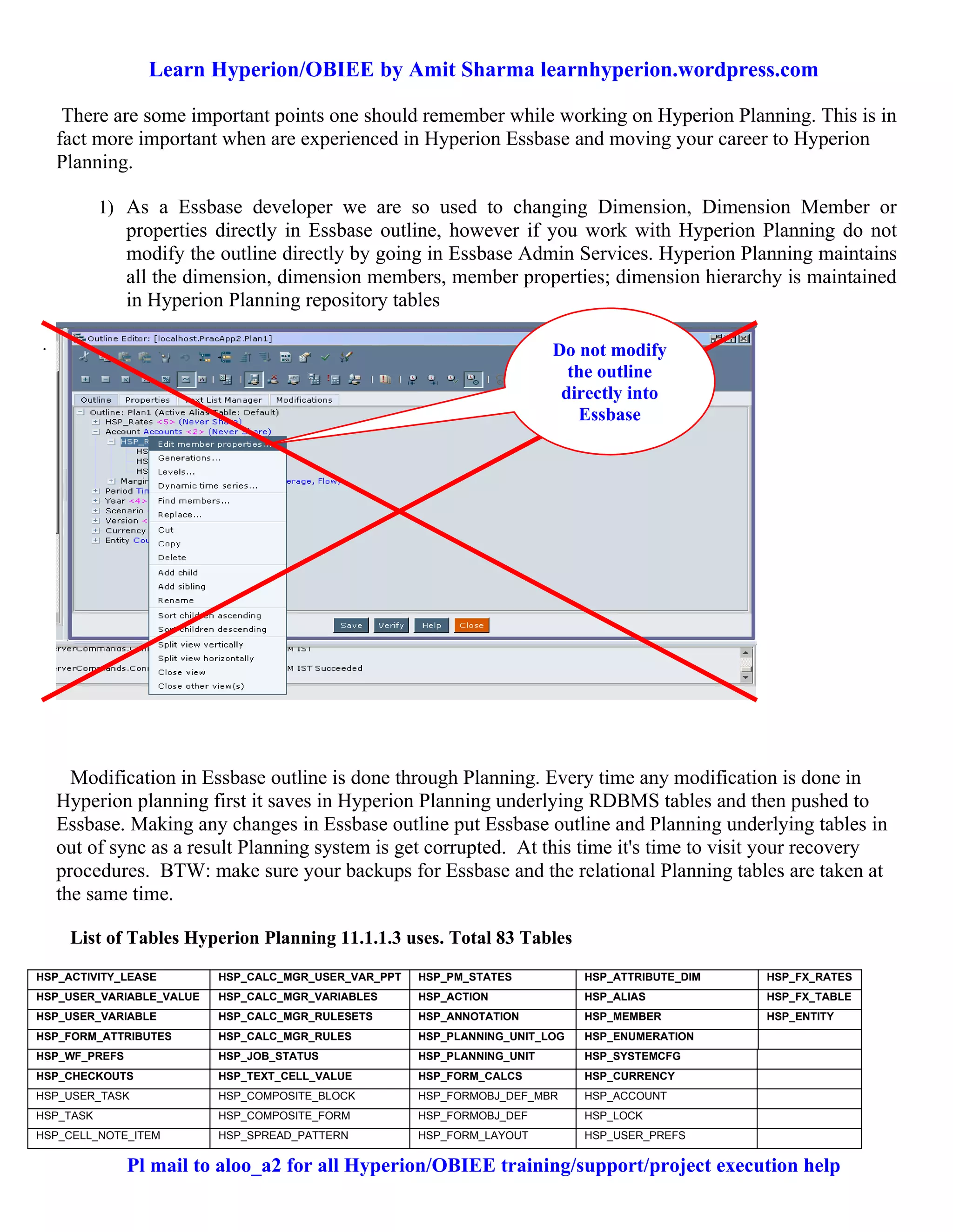 Hyperion planning what you should know | DOC