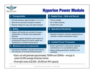 Hyperion Power Ans 18 Nov09 | PDF | Power and Energy Industry | Industries