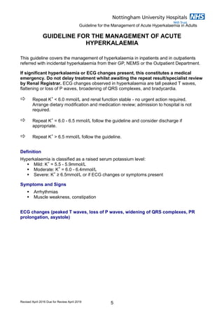 Hyperkalaemia in adults | PDF