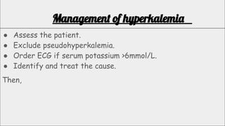 Hyperkalemia - An overview : Causes and management | PDF