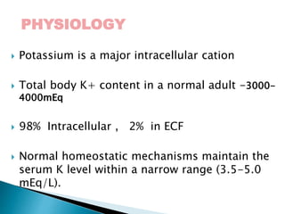 Hyperkalemia 160108171542 | PPTX
