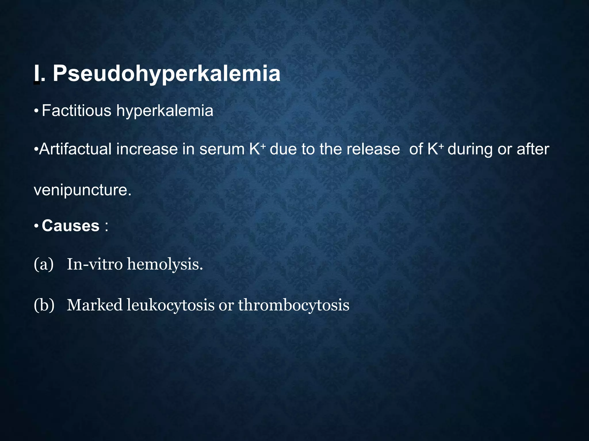 Hyperkalemia final | PPTX | Blood Disorders | Diseases and Conditions