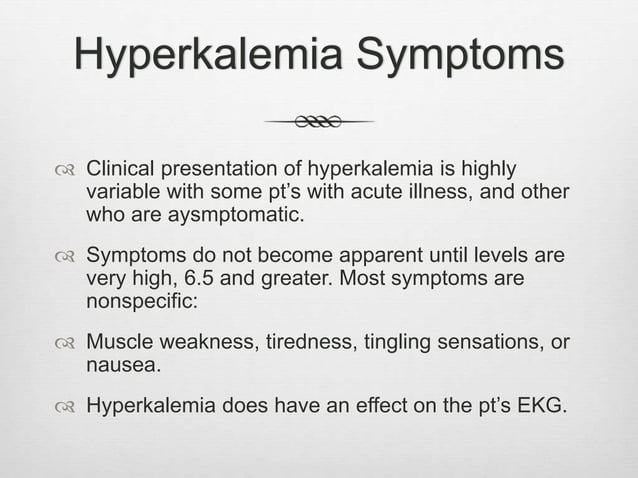 Hyperkalemia protocol presentation | PPTX | Blood Disorders | Diseases ...