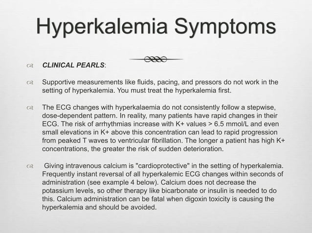 Hyperkalemia protocol presentation | PPTX | Blood Disorders | Diseases ...