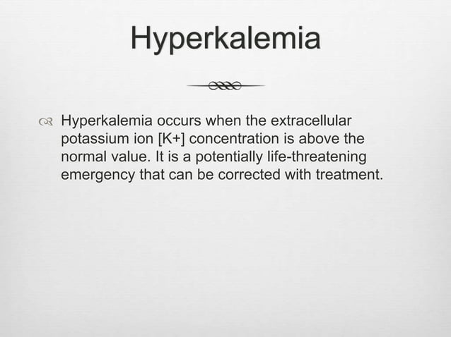 Hyperkalemia protocol presentation | PPTX | Blood Disorders | Diseases and Conditions
