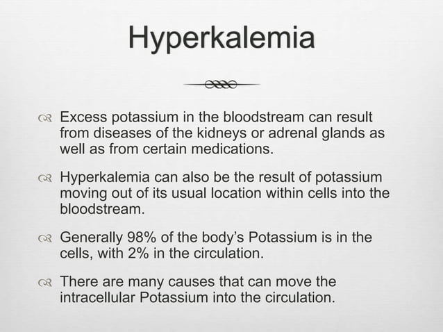 Hyperkalemia protocol presentation | PPTX | Blood Disorders | Diseases and Conditions