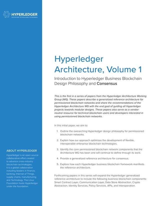 Hyperledger Architecture > Volume 1 | PDF