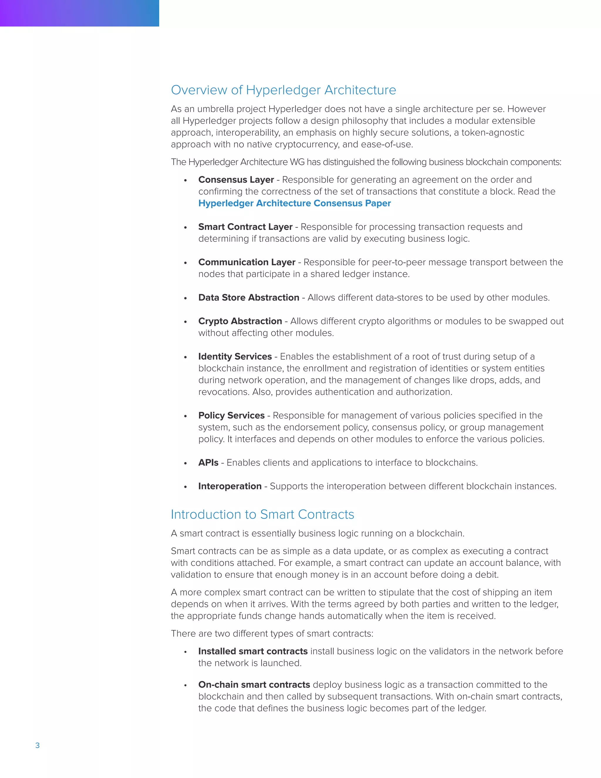 Hyperledger Architecture Vol 2 > Smart Contracts | PDF