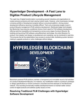 Reviving Product Lifecycle Management with Hyperledger Development | PDF