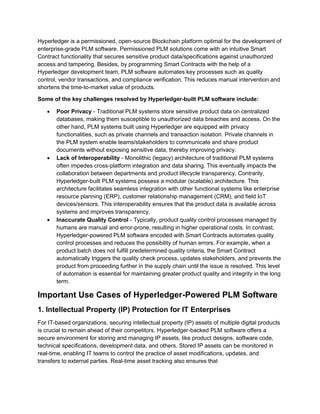 Reviving Product Lifecycle Management with Hyperledger Development | PDF